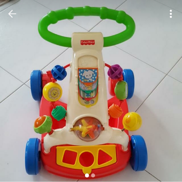 Preloved Fisher Price Push Pull Walker Cart, Babies & Kids, Infant ...