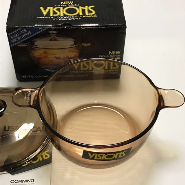 1.5 Litre Corning Vision Cooking Pot - Made In USA, TV & Home ...