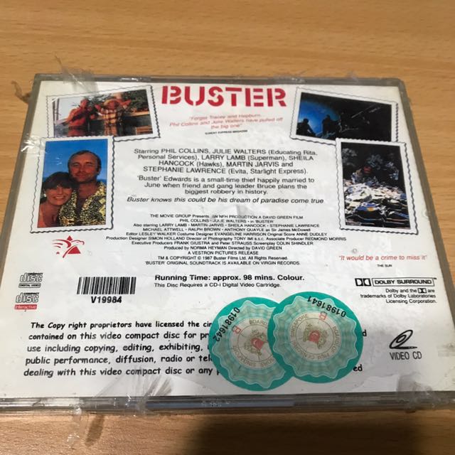 BUSTER (English movie VCD), Hobbies & Toys, Music & Media, CDs & DVDs ...