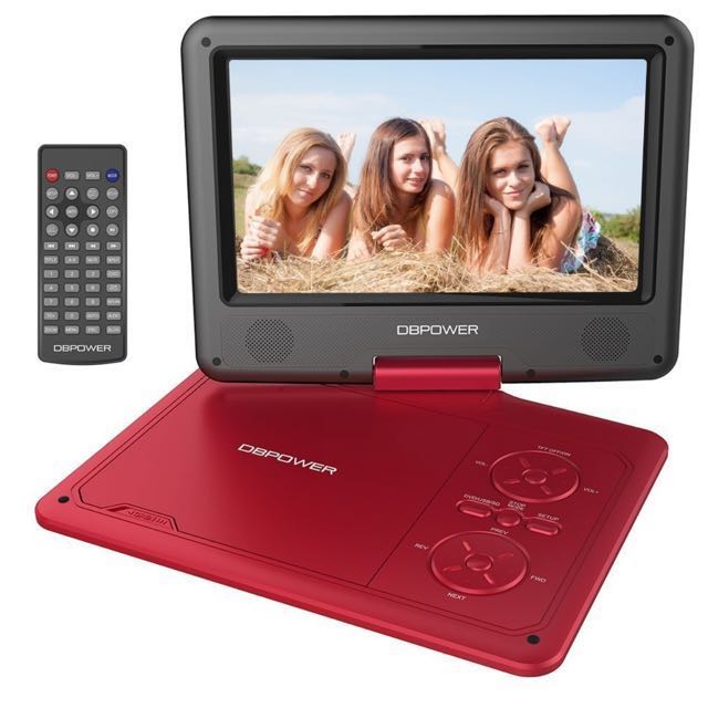 DBPOWER 9.5-Inch Portable DVD Player with Rechargeable Battery, SD Card ...