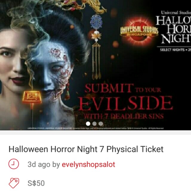 Halloween Horror Night 7 Physical Ticket, Tickets & Vouchers, Event ...