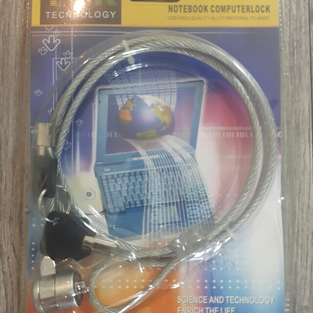 Notebook security key cable lock, Computers & Tech, Parts & Accessories ...