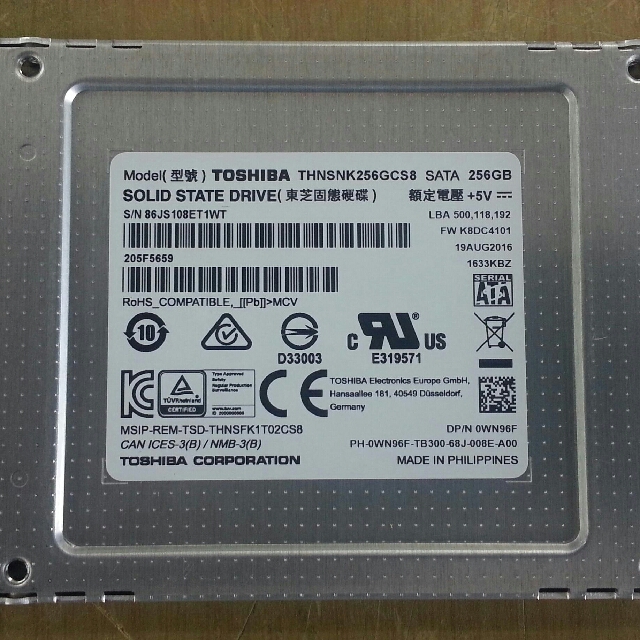 Toshiba 256GB SSD 2.5, Computers & Tech, Parts & Accessories, Hard ...