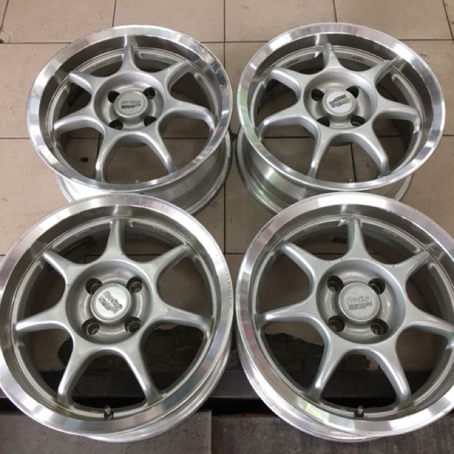 USED 15x6.5J Enkei RS Japan Sport Rim 4x100, Auto Accessories on Carousell