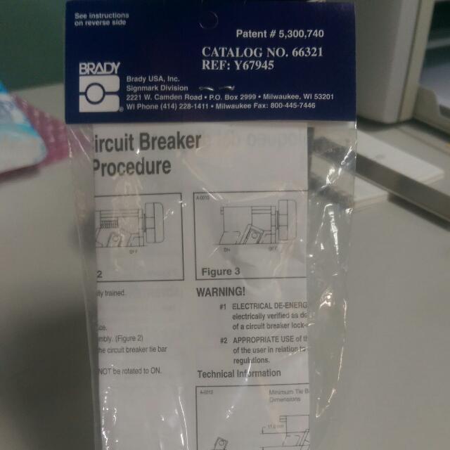 BRADY Universal multi-pole circuit breaker lock out, 電腦及科技產品, 印表機及影印機在旋轉拍賣