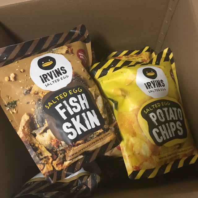 Irvins salted egg fish skin/potato chips, Food & Drinks, Packaged ...