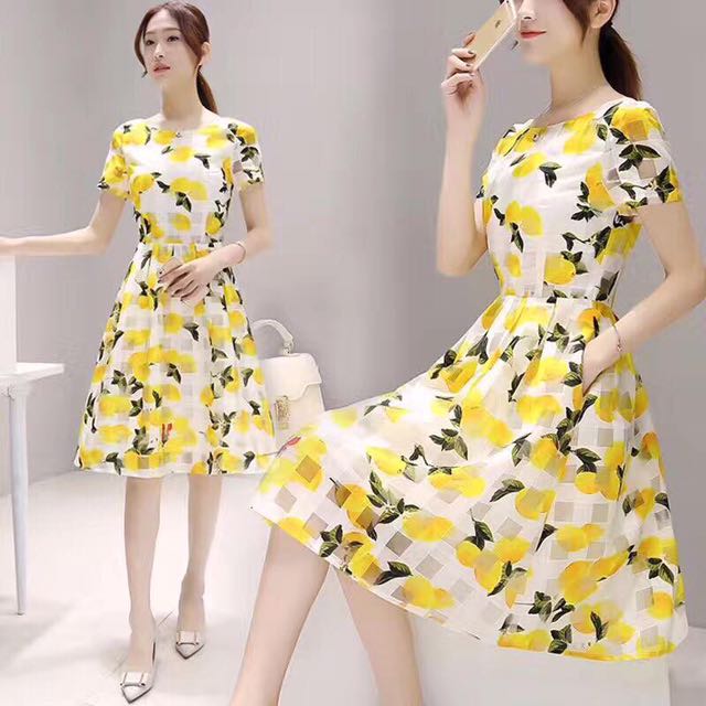 Lemon print dress, Women's Fashion, Dresses & Sets, Dresses on Carousell