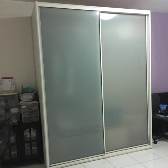 2 Units Of Tempered Glass Sliding Door Wardrobe, Furniture & Home ...
