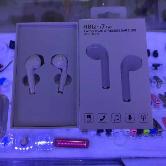 AirPod pair of Bluetooth wireless earphones earbuds hbq i7 hbq-i7 shure ...