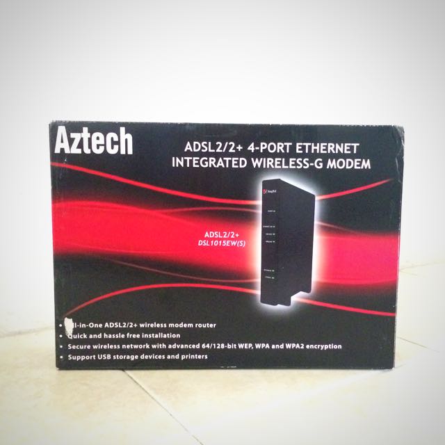 Axtech ADSL2/2+ 4 Port Ethernet Integrared Wireless-G Modem, Computers ...