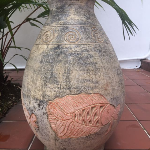 Decorative fish clay pot fish design, Furniture & Home Living, Home ...