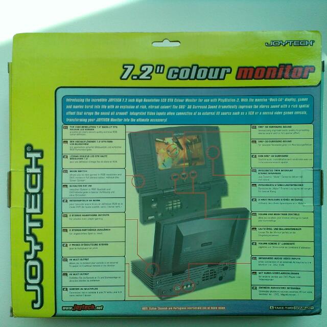 PS2 Colour Monitor 7.2 Inch Joytech PlayStation, Video Gaming, Gaming ...