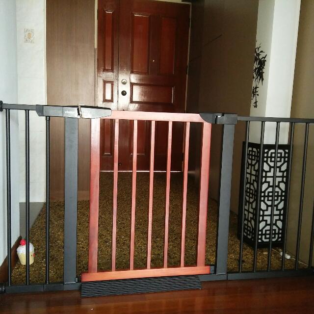 Safety Gate - Solid Wood & Metal With 2 Way Swing Back Door, Pet ...