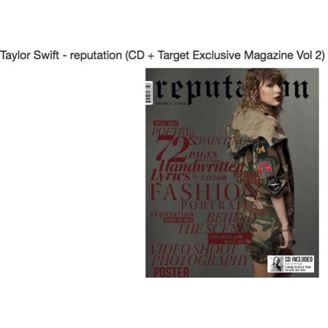 Taylor Swift Reputation Magazine Vol2, 興趣及遊戲, 收藏品及紀念品, 明星周邊 - Carousell