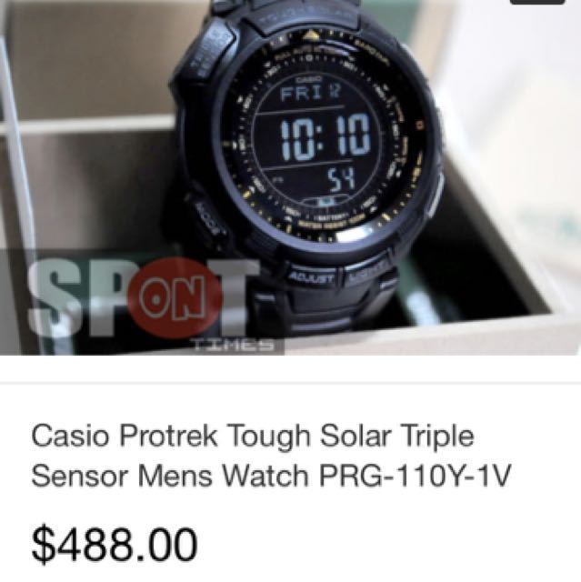 Casio Protrek Tough Solar Triple Sensor Mens Watch PRG-110Y-1V, Mobile Phones & Gadgets ...