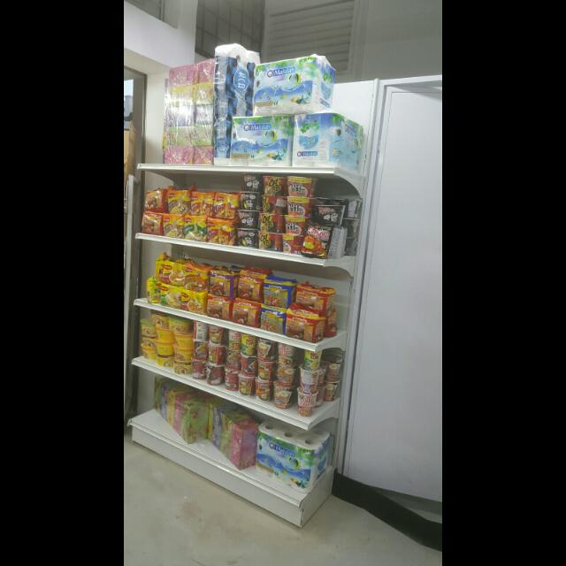 MINIMART STARTUP. ..GONDOLAS. ..CASHIER COUNTER. ..4 FT TWIN LED LIGHTS ...