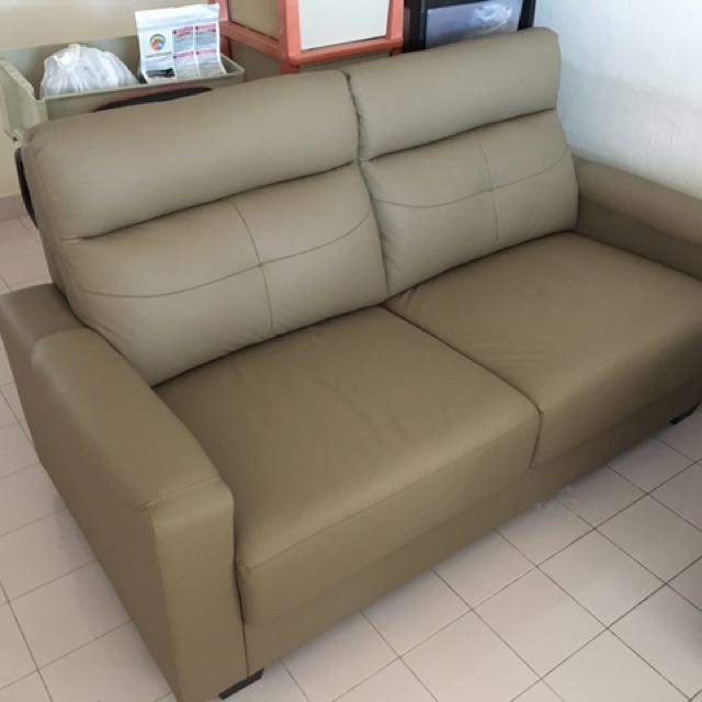 New courts 2.5 seater leather sofa., Furniture & Home Living, Furniture ...