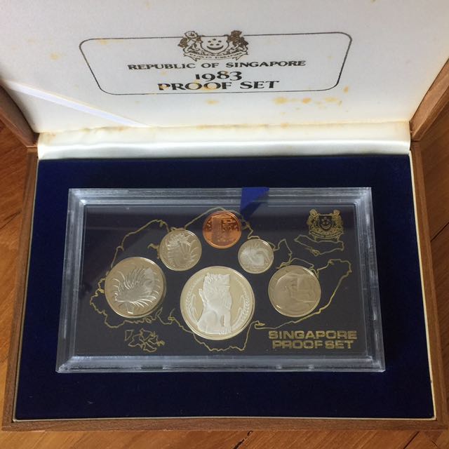 Singapore 1983 Proof Set with One Dollar Silver Coin, Hobbies & Toys ...