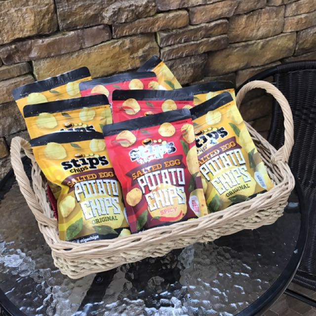 Stips Chips Salted Egg Potato Chips, Food & Drinks, Packaged & Instant ...
