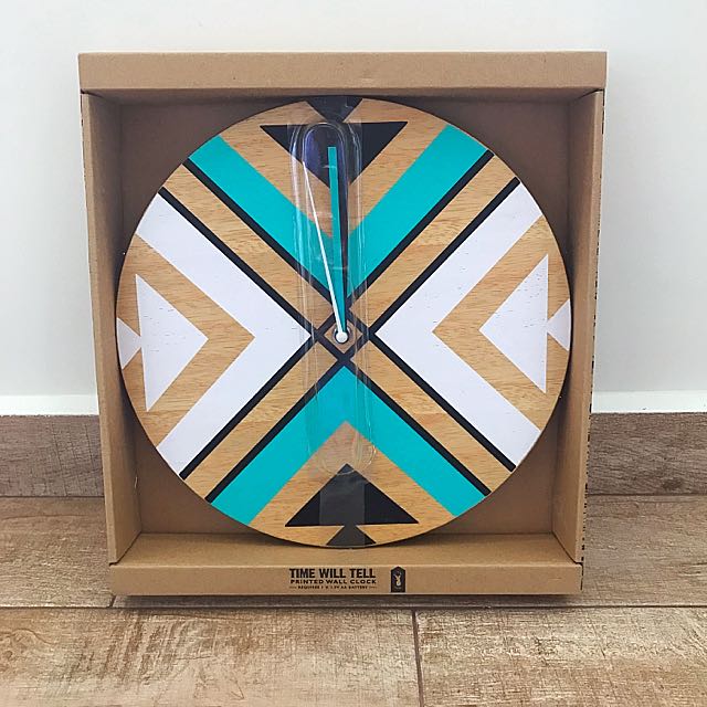 Typo Printed Wall Clock, Furniture & Home Living, Home Decor, Wall ...