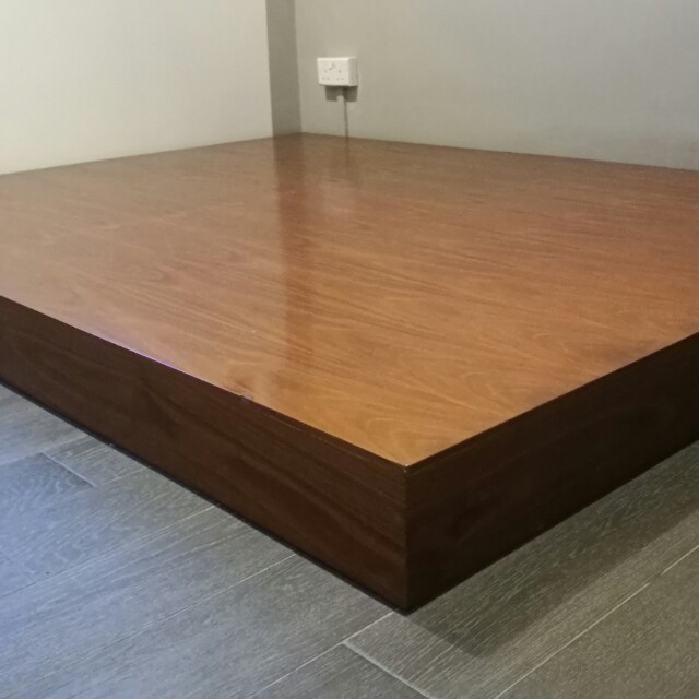 Wooden platform (customized), Furniture & Home Living, Furniture, Bed ...