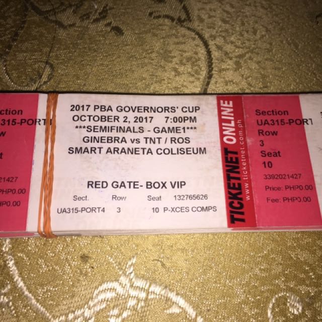 GAME 1 Ginebra vs TNT, Tickets & Vouchers, Event Tickets on Carousell