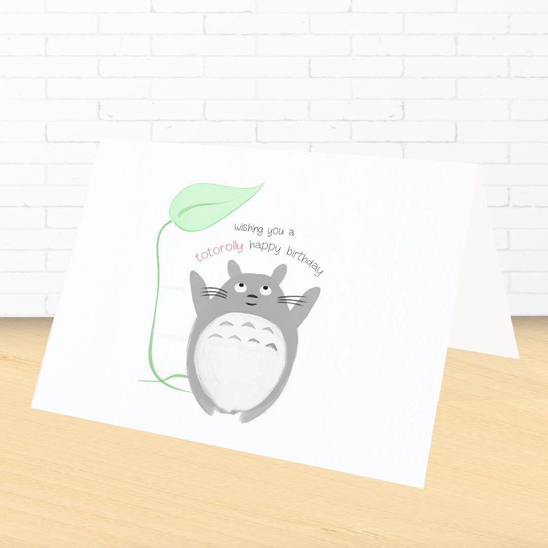 Totoro Birthday Card - Fun and Punny Birthday Card Totoro Card Kawaii ...