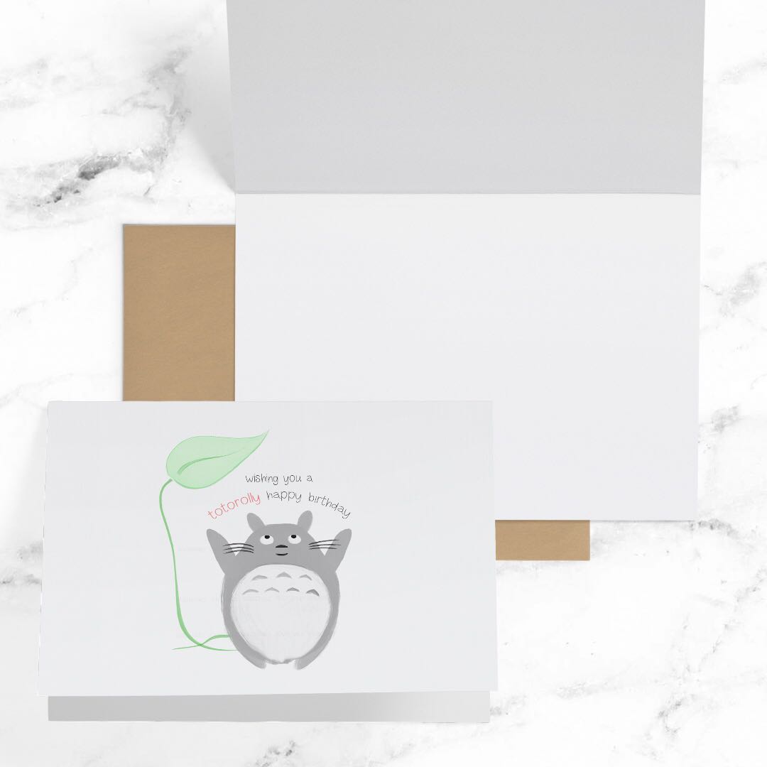 Totoro Birthday Card - Fun and Punny Birthday Card Totoro Card Kawaii ...