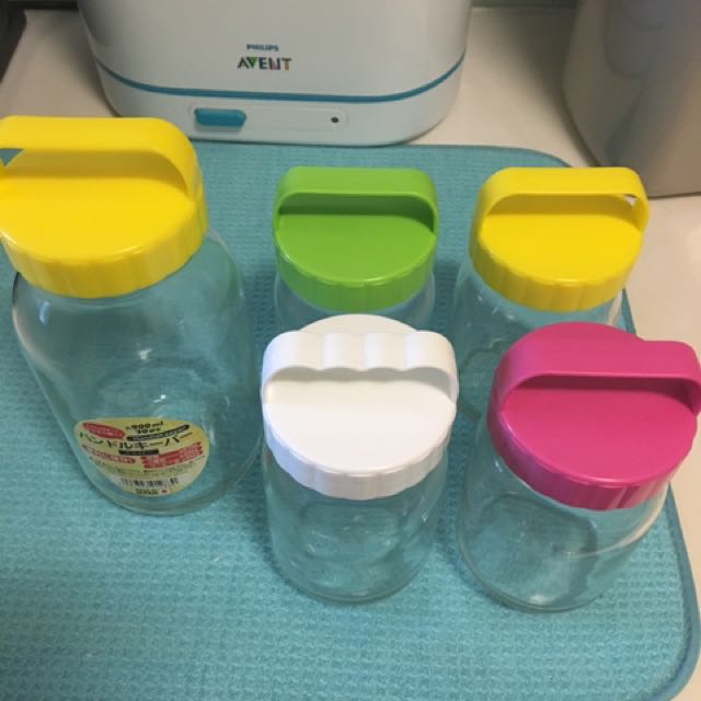 Daiso glass bottles $6 for 5 bottles (only used once for overnight oats ...