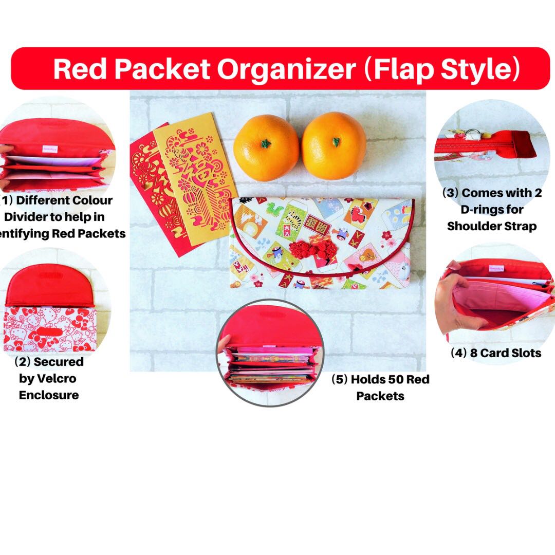 FLAP Ang Bao Organizer | Red Packet Organiser | Flap Organiser 50 Red ...