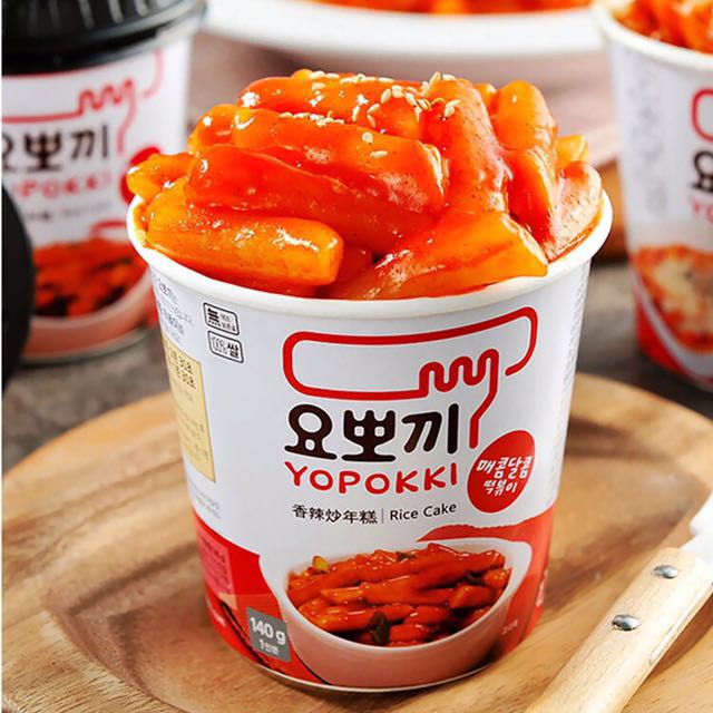 Yopokki korean instant hot/spicy/cheese rice cake cup ddukbokki instant ...
