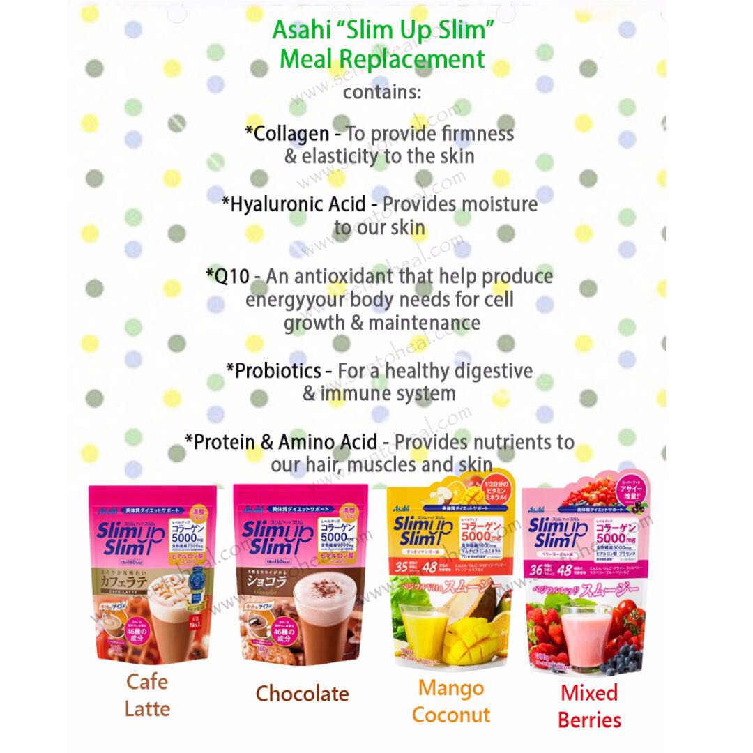 Asahi Slim Up Slim- Meal Replacement 360g , Mixed Berries on Carousell