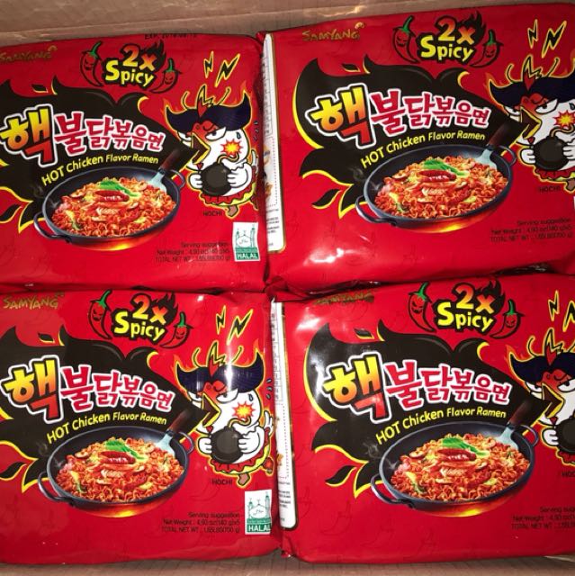 samyang x2 /x4 spicy, Food & Drinks, Packaged & Instant Food on Carousell