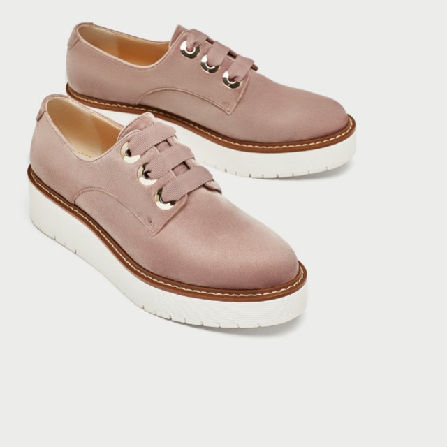 ZARA BNWT In Season Pink Brogues, Women's Fashion, Footwear, Flipflops ...