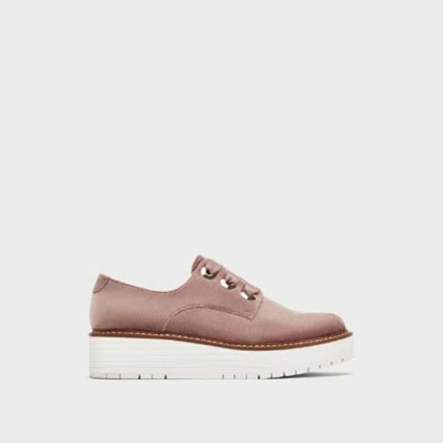 ZARA BNWT In Season Pink Brogues, Women's Fashion, Footwear, Flipflops ...