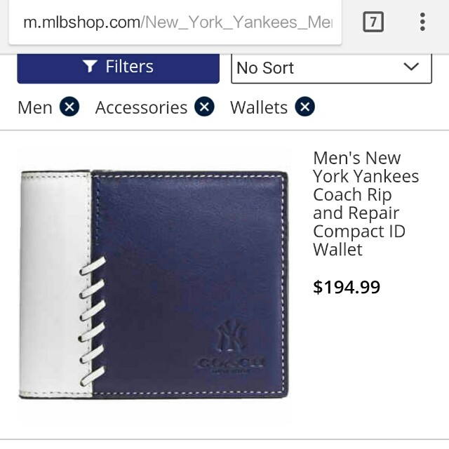 限量版 COACH Wallet, NEW YORK YANKEES crossover, 男裝, 袋, 腰袋、手提袋、小袋 - Carousell