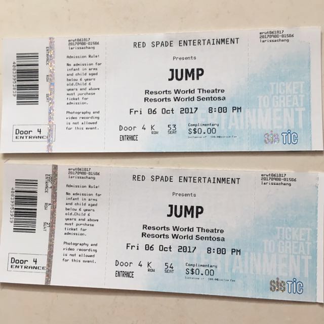 Sistic: JUMP , Tickets & Vouchers, Event Tickets on Carousell
