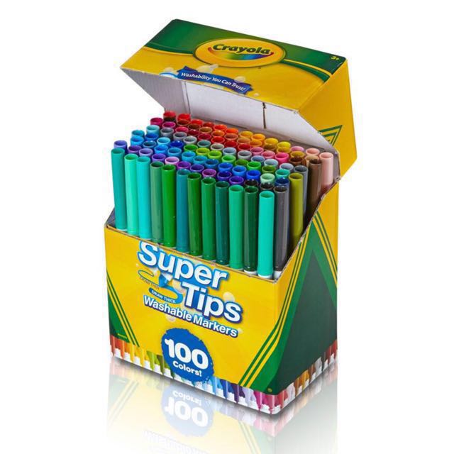 Crayola Super Tips Washable Markers (100 Count), Books & Stationery ...