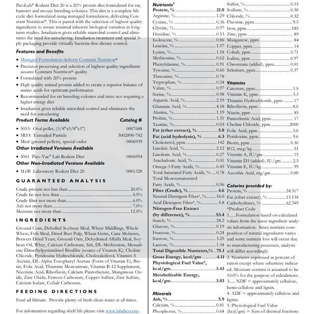 Labdiet 5053 rodent diet, Pet Supplies, Pet Food on Carousell