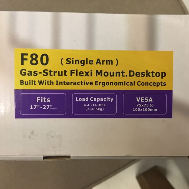 Monitor Arm NB F80 Single Arm, Computers & Tech, Parts & Accessories ...