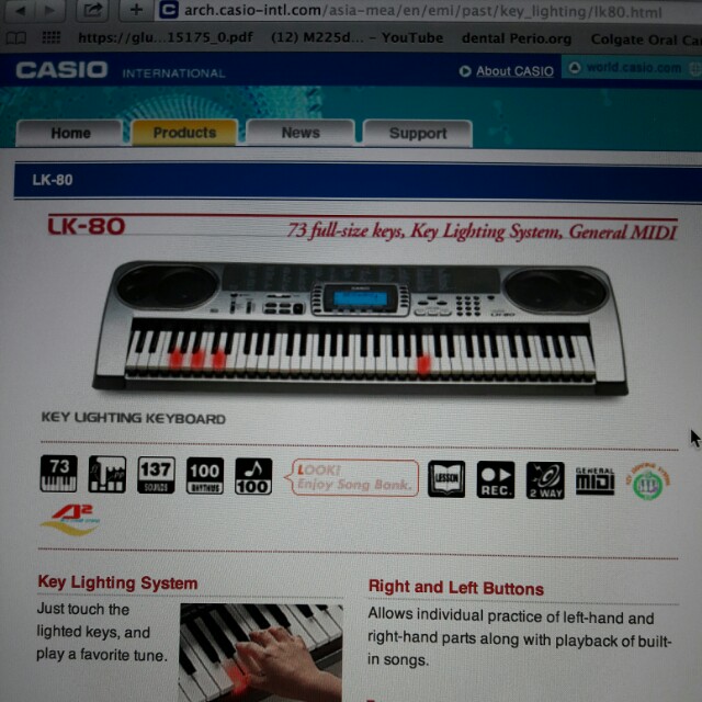 Casio LK80 Keyboard With Stand, Hobbies & Toys, Music & Media, Musical ...