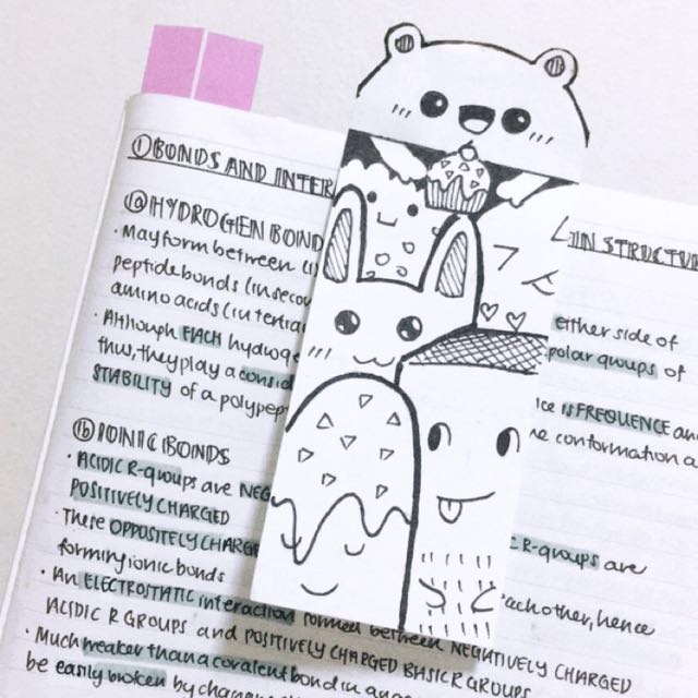 Cute handmade doodle bookmark, Hobbies & Toys, Stationery & Craft ...