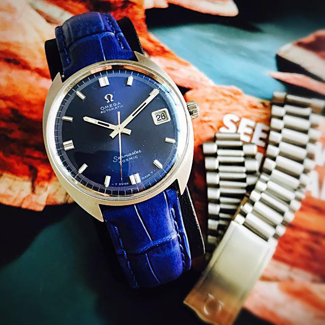 Omega Seamaster Cosmic Beautiful Blue Dial Automatic, Blue Leather Band ...