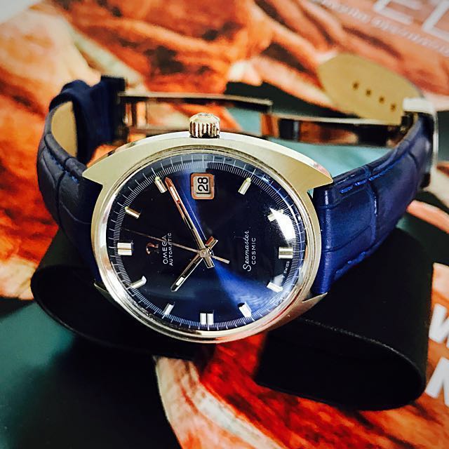 Omega Seamaster Cosmic Beautiful Blue Dial Automatic, Blue Leather Band ...