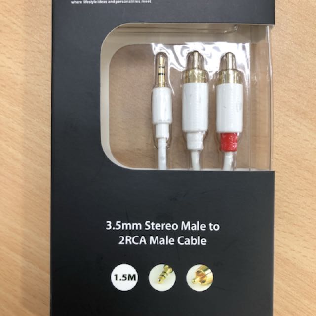 3.5mm stereo male to 2 RMA male cable, Audio, Portable Audio ...