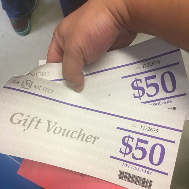 Selling $100 metro vouchers, Tickets & Vouchers, Vouchers on Carousell