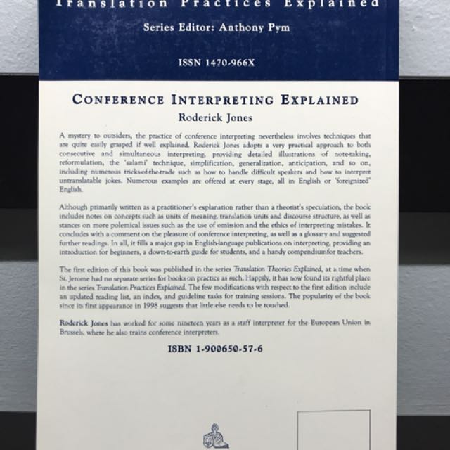 Conference interpreting explained, Hobbies & Toys, Books & Magazines ...