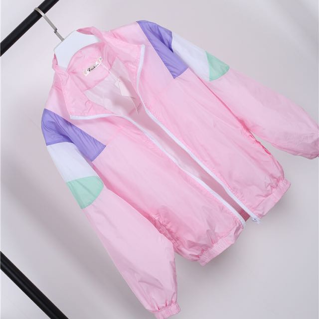 PINK WINDBREAKER, Women's Fashion, Coats, Jackets and Outerwear on ...