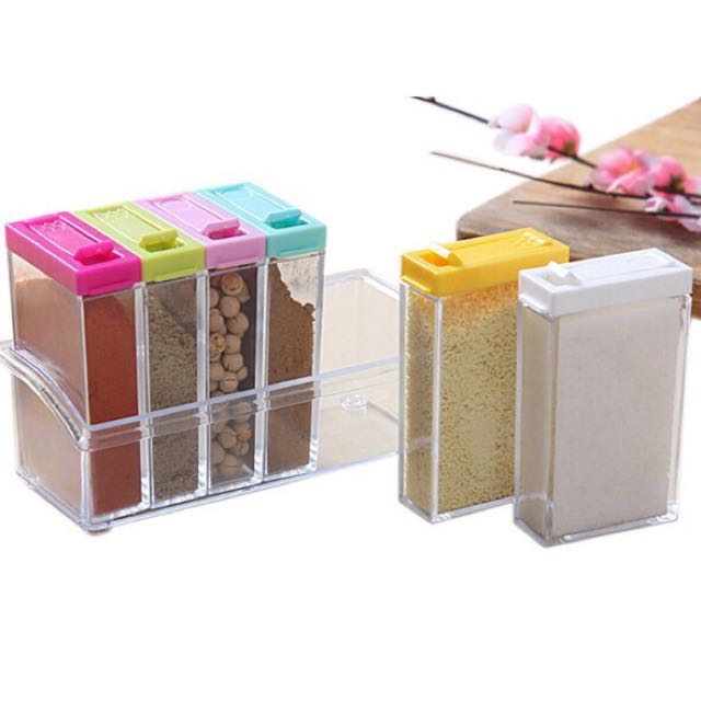 Seasoning Six-Piece Condiments Box, Furniture & Home Living ...