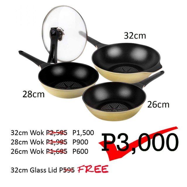 Coocan Gold Wok Pan, Furniture & Home Living, Kitchenware & Tableware ...